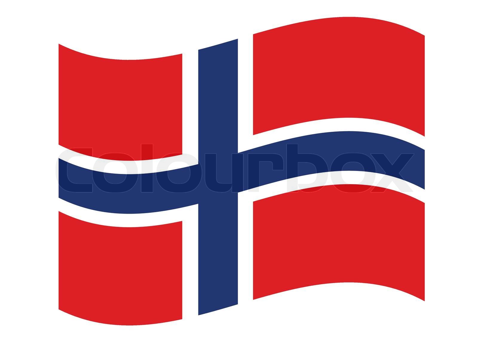 Norge flag in wave shape | Stock vector | Colourbox