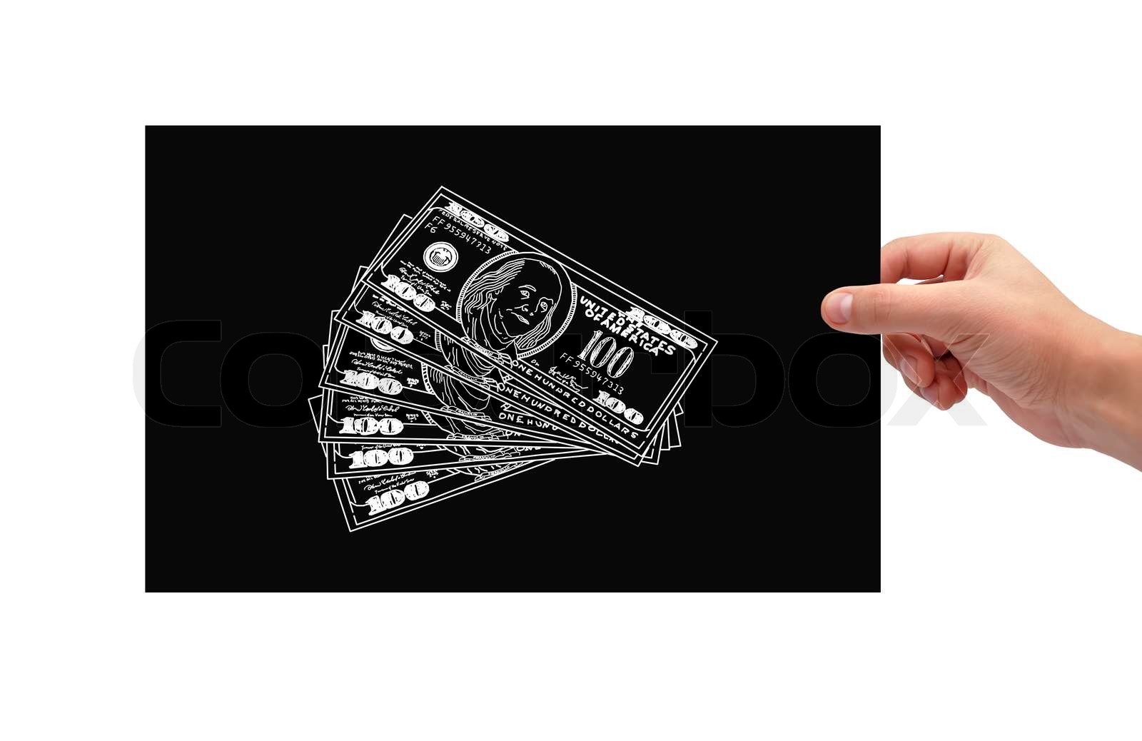 paper with drawing money | Stock image | Colourbox