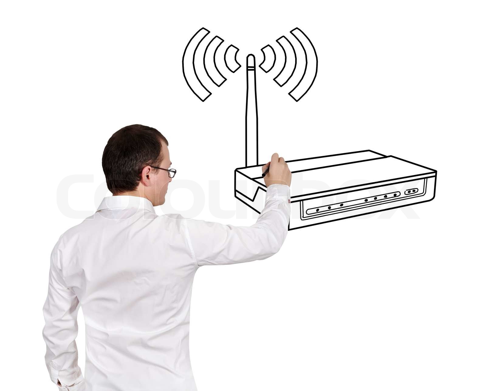 mand tegning router | Stock foto | Colourbox