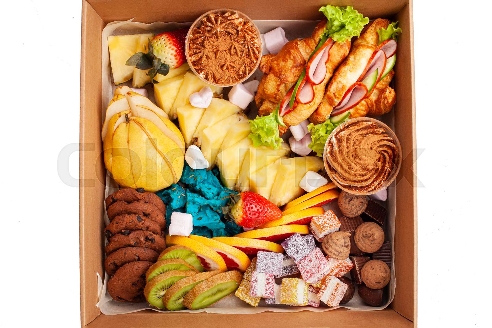 Gastronomic box, food, home delivery of ready meals. Food for holiday ...