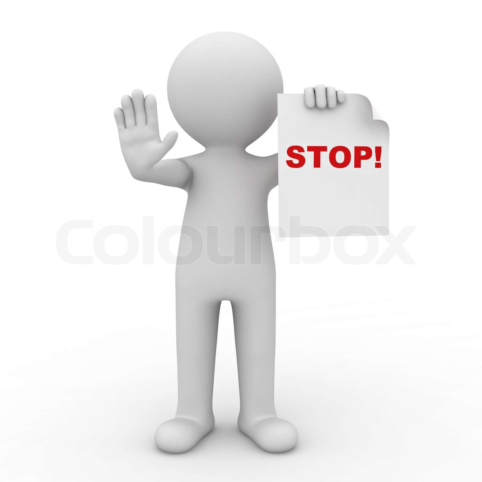 3d man making stop sign | Stock image | Colourbox