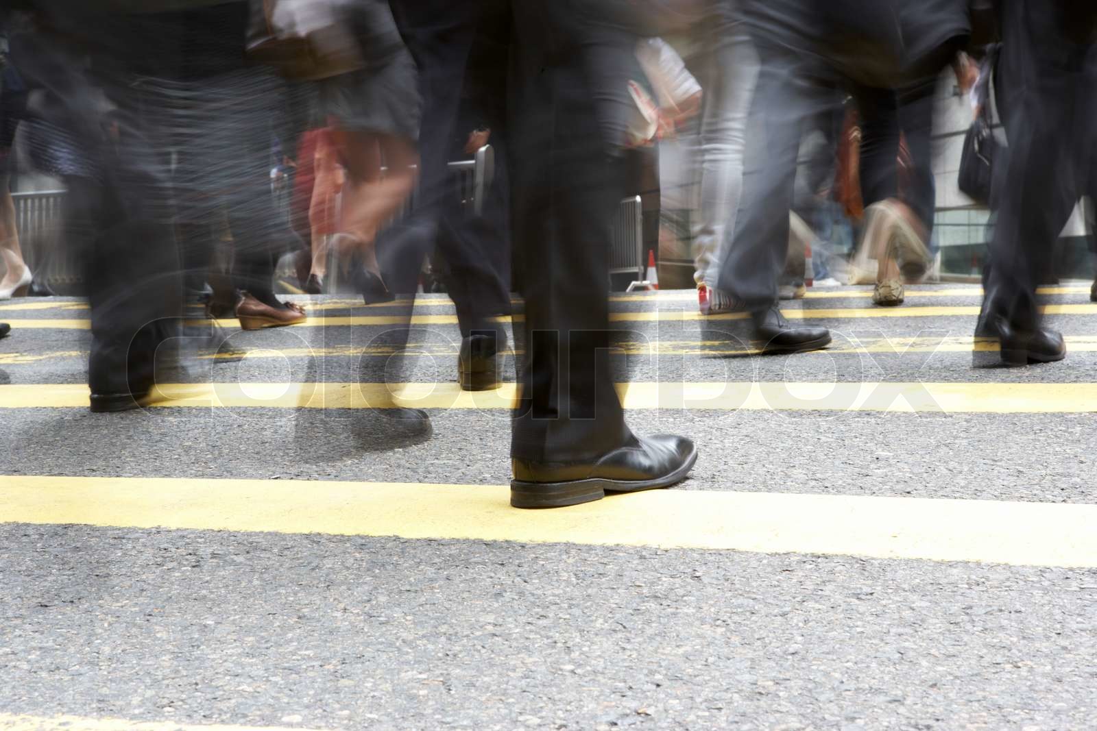 Close Up Of Commuters Feet Crossing Busy Hong Kong Street | Stock image ...