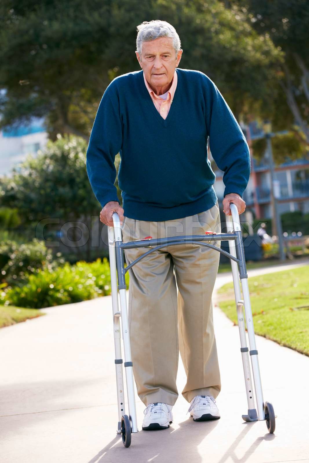 Senior Man With Walking Frame | Stock image | Colourbox