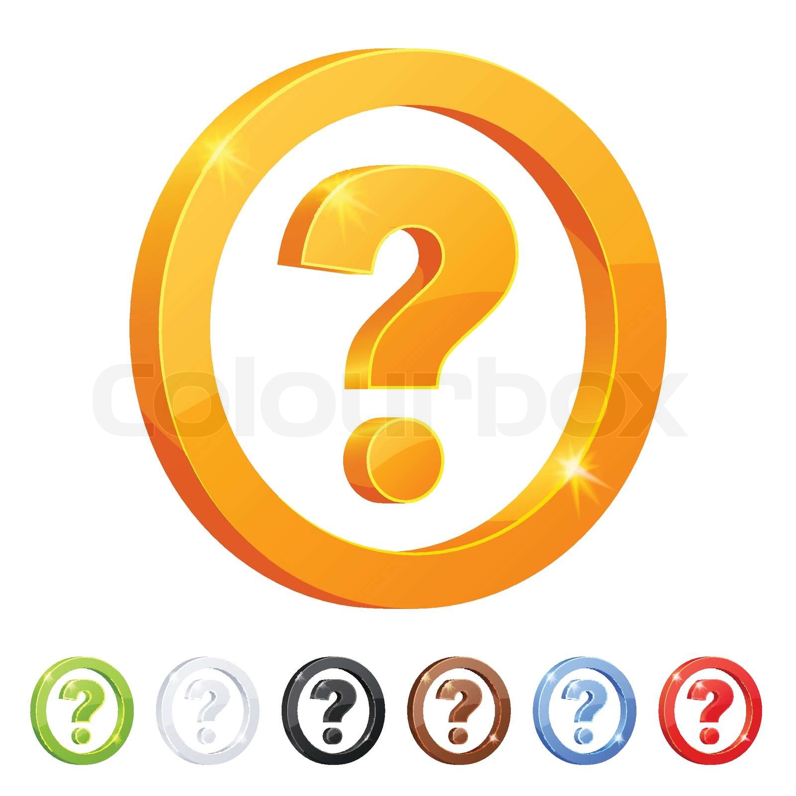 Set von 7 Frage-Symbol in verschiedenen Farben | Stock-Vektor | Colourbox
