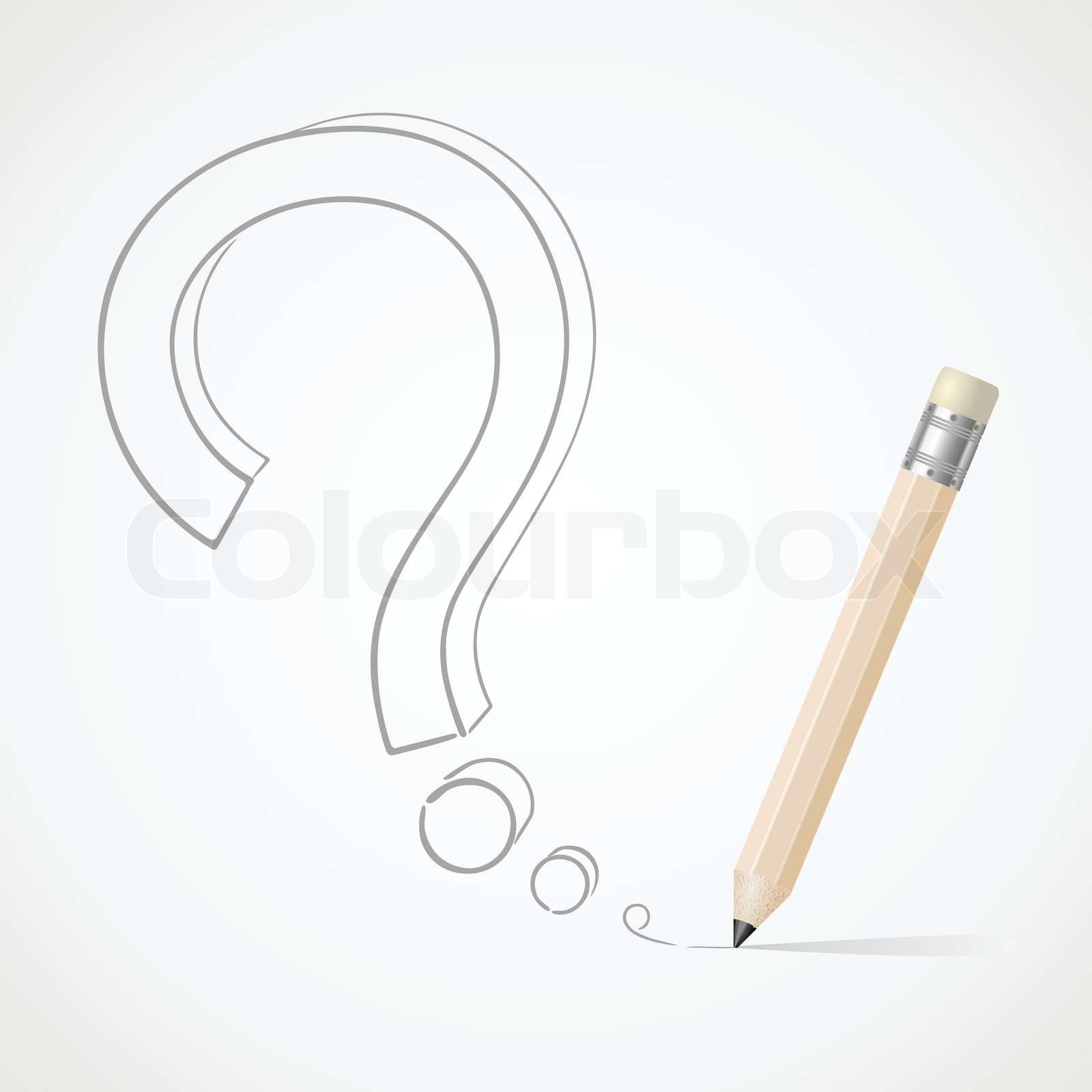 Pencil drawing question mark | Stock vector | Colourbox