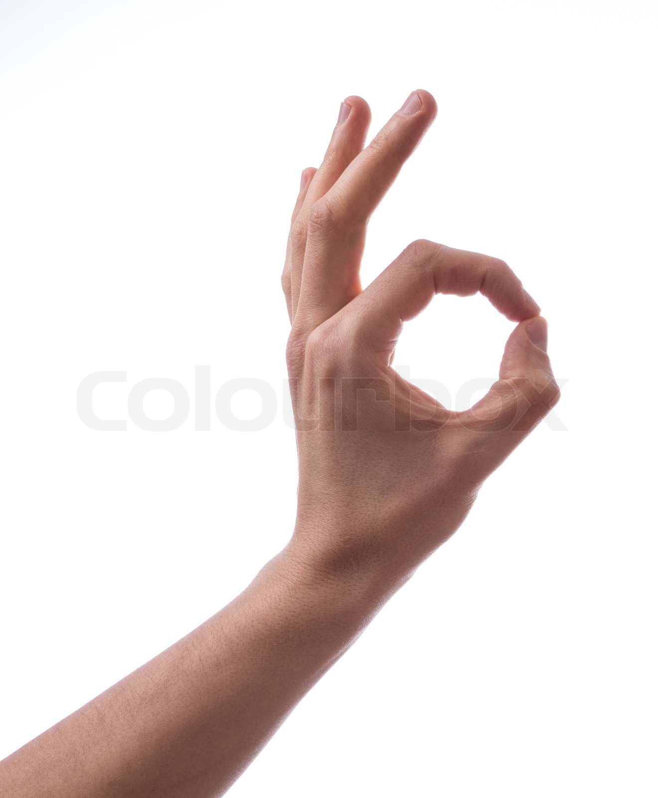 Ok Geste der Hand auf weißem Hintergrund | Stock Bild | Colourbox