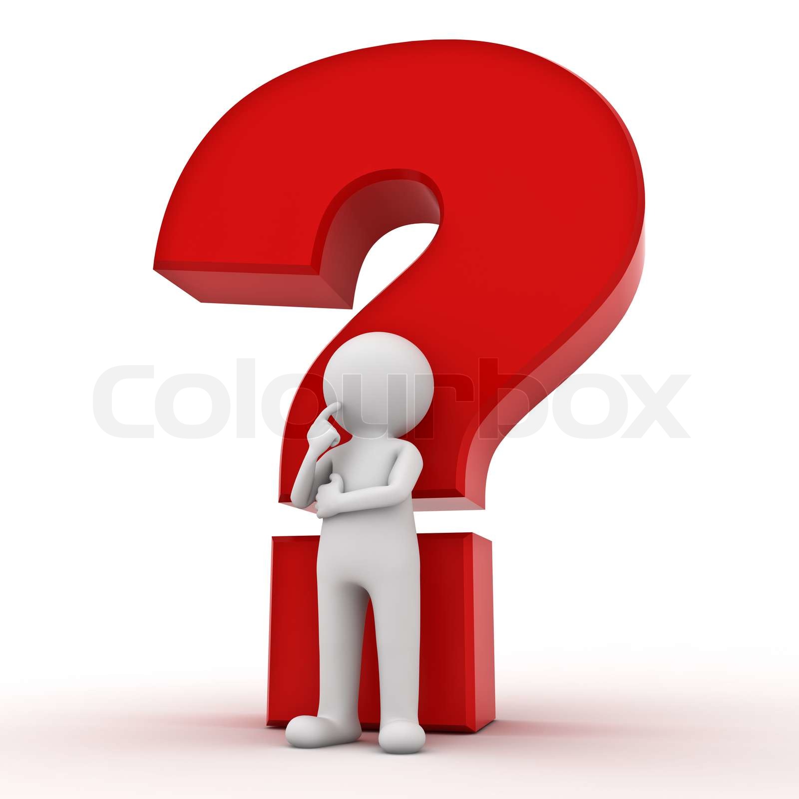 3d man with red question mark | Stock image | Colourbox
