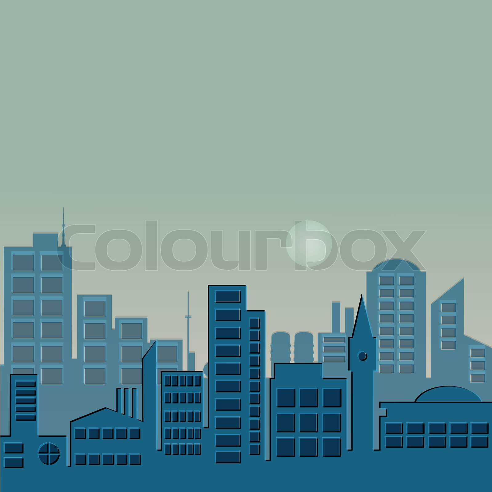 Evening city | Stock vector | Colourbox