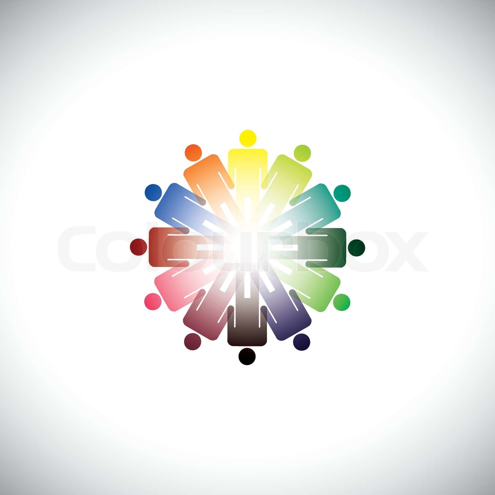 Colorful abstract illustration of people holding hands together The ...