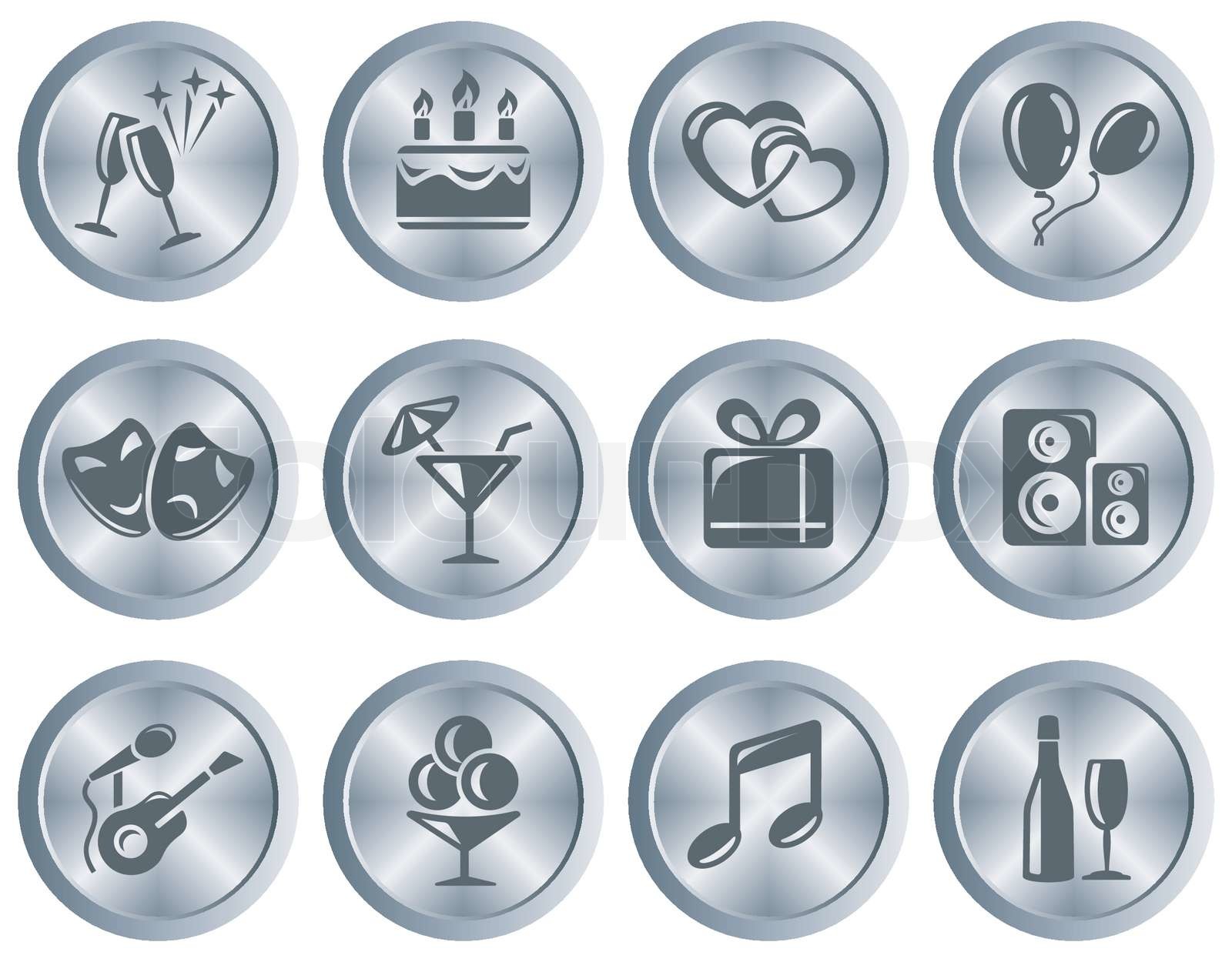 Party buttons | Stock vector | Colourbox