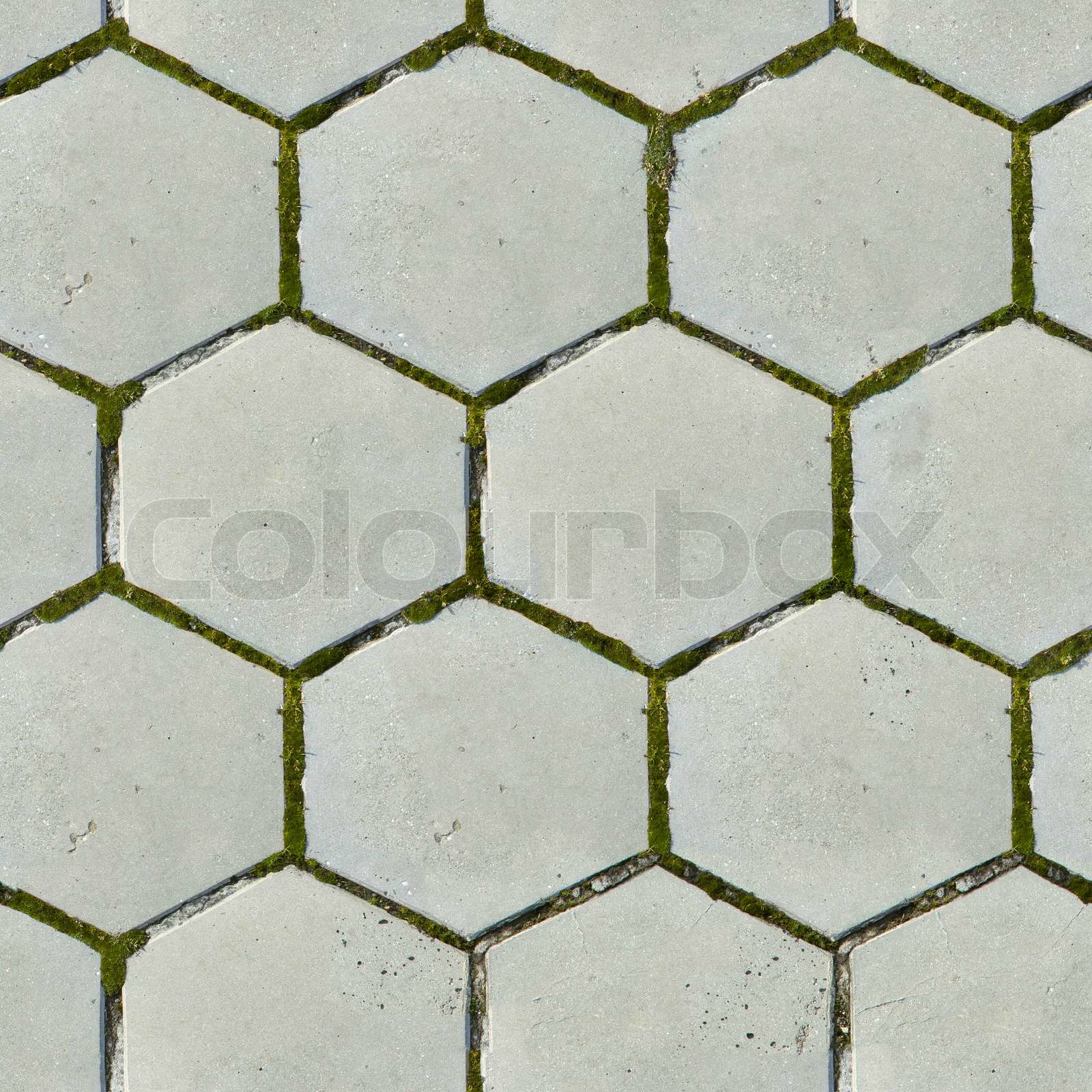 Old Hexagonal Paving Slabs Seamless Texture | Stock image | Colourbox