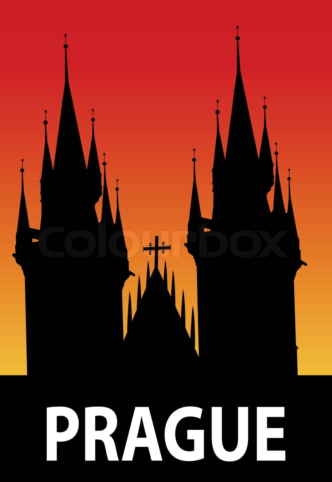 Prague - vector illustration | Stock vector | Colourbox