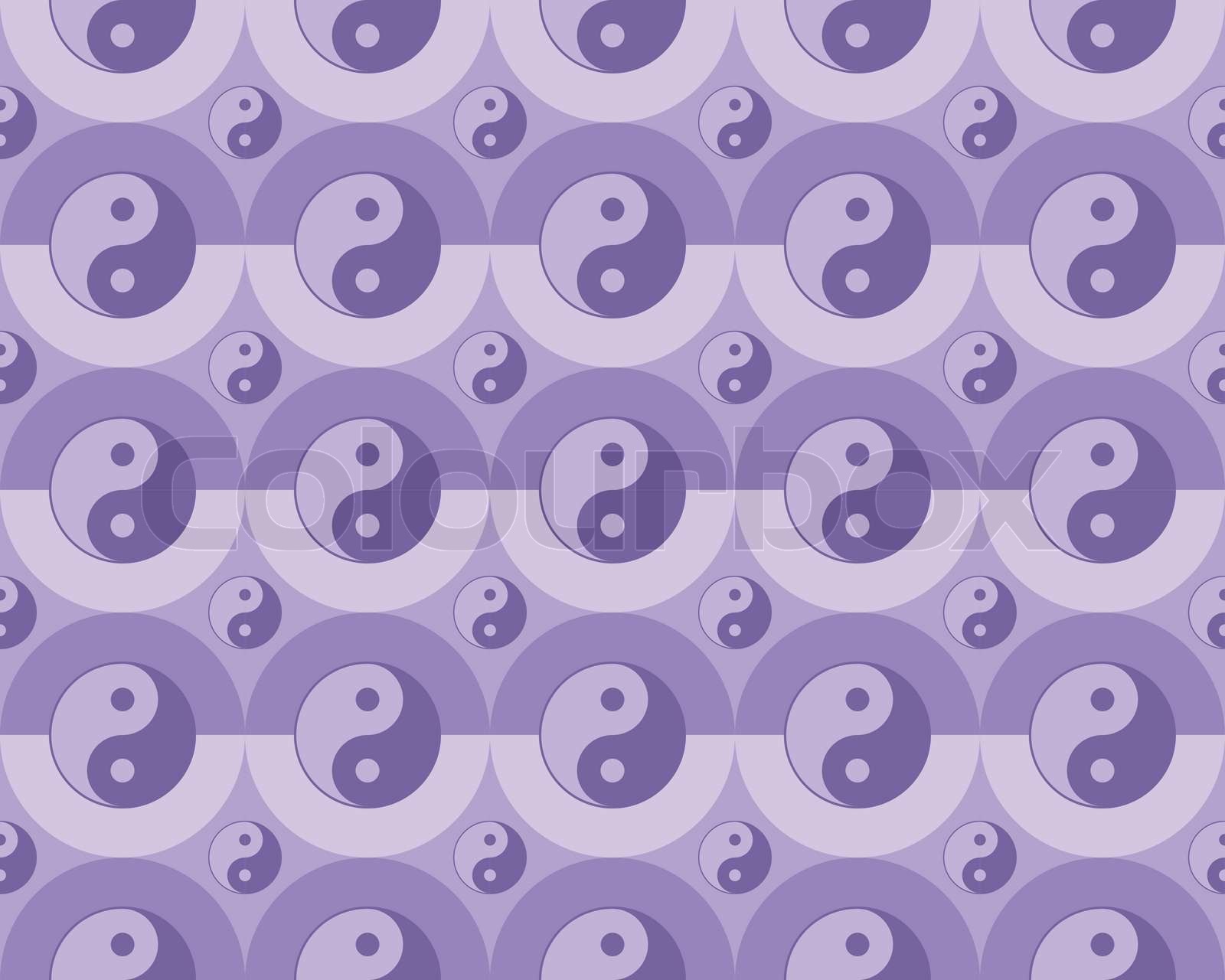 seamless pattern with yin yang symbols | Stock vector | Colourbox