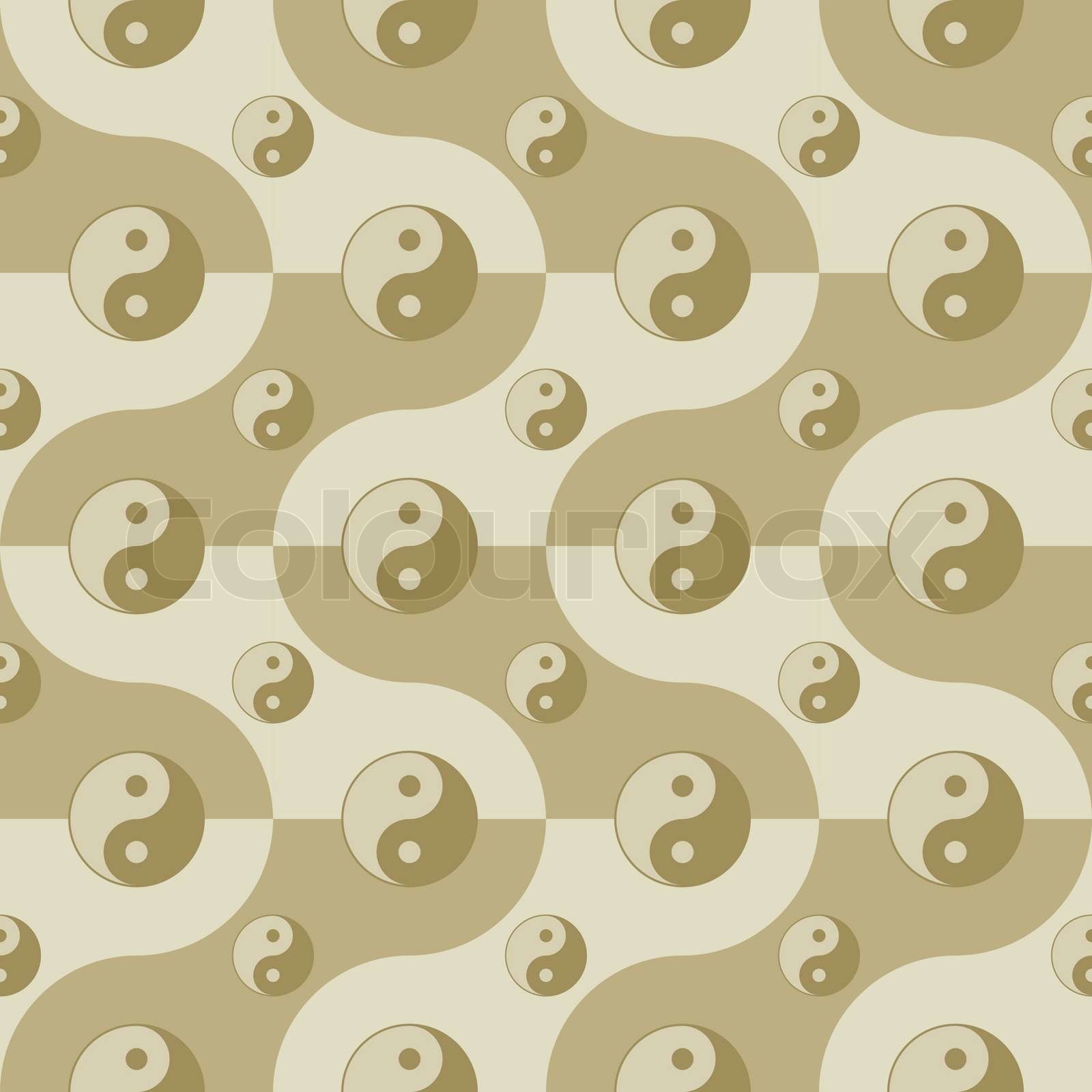 seamless pattern with yin yang symbols | Stock vector | Colourbox