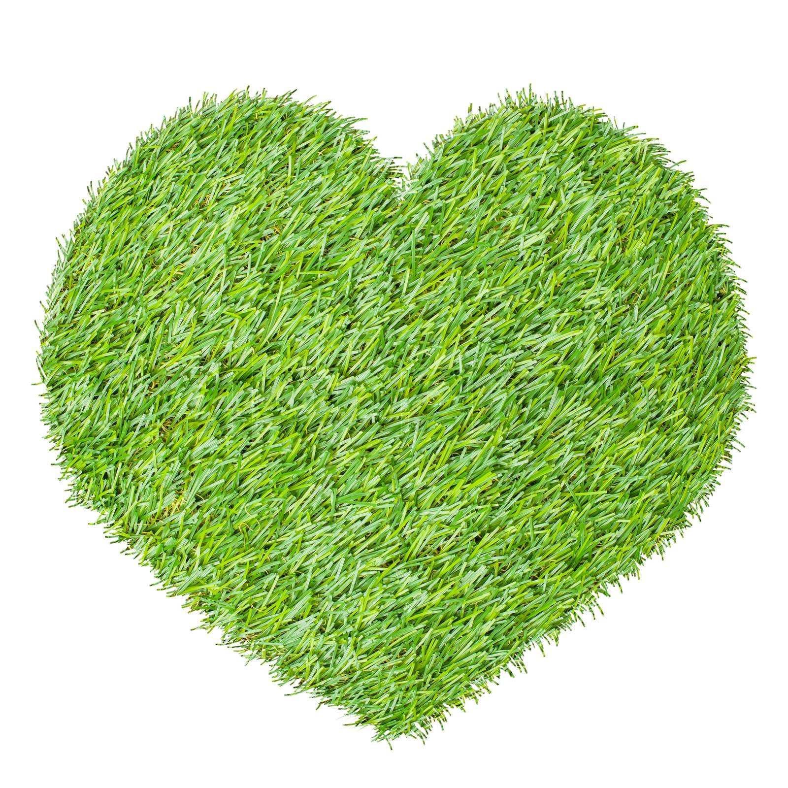 heart from the green grass, isolated on white | Stock image | Colourbox