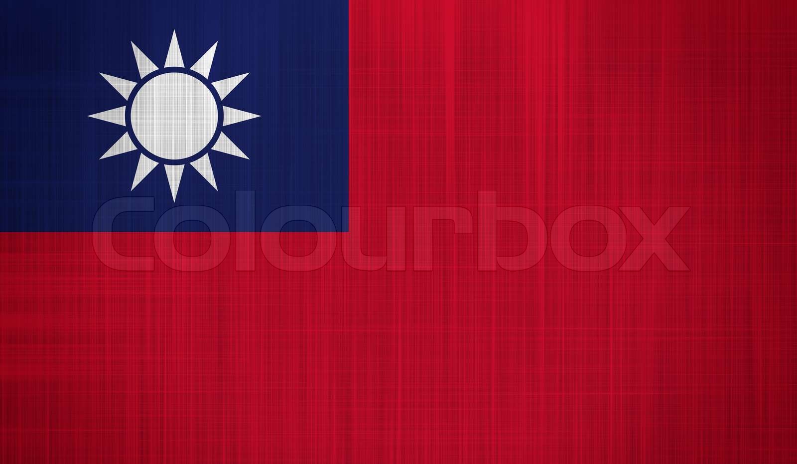Taiwan flag with a fabric texture | Stock image | Colourbox