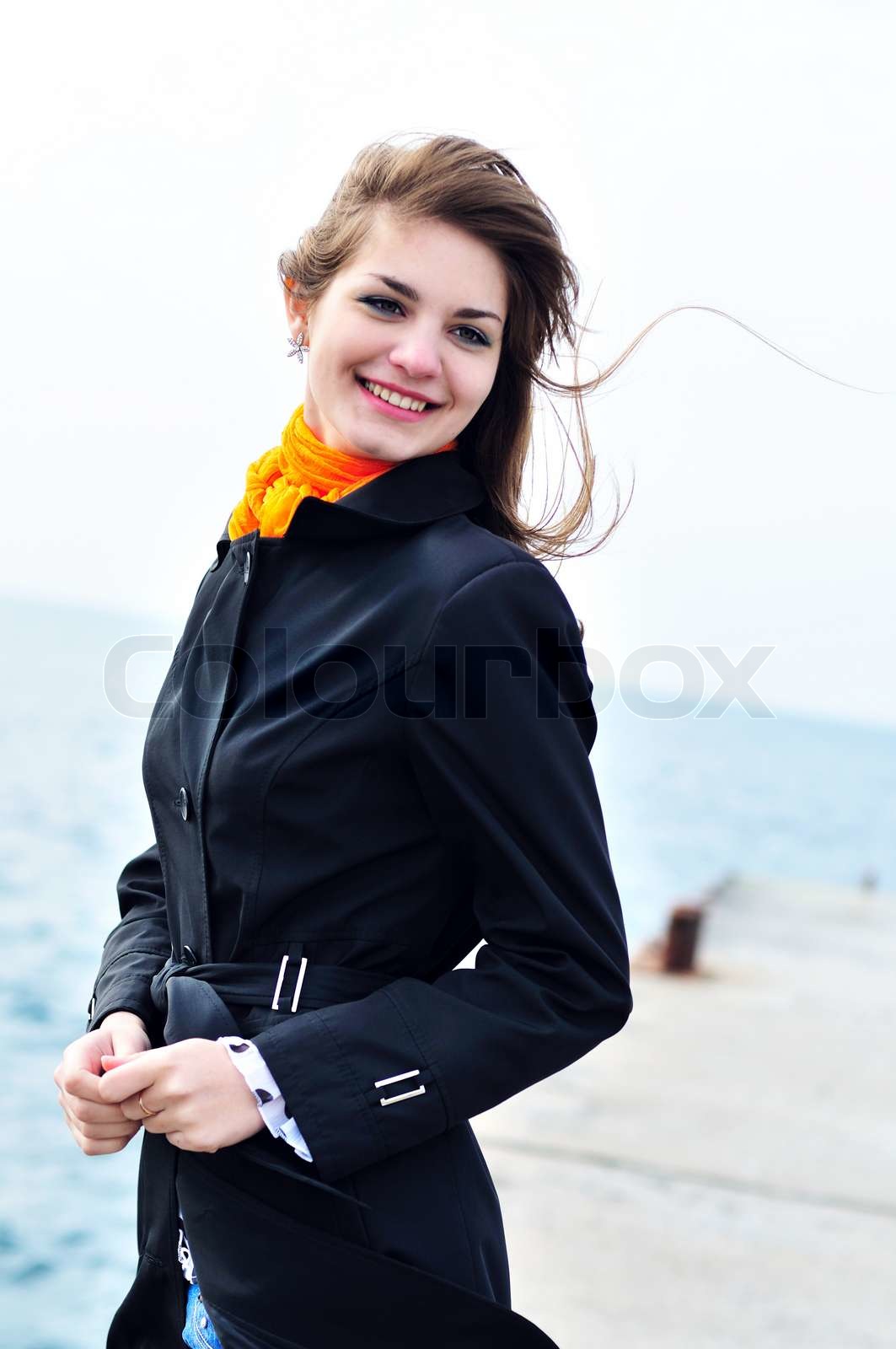 windy girl | Stock image | Colourbox