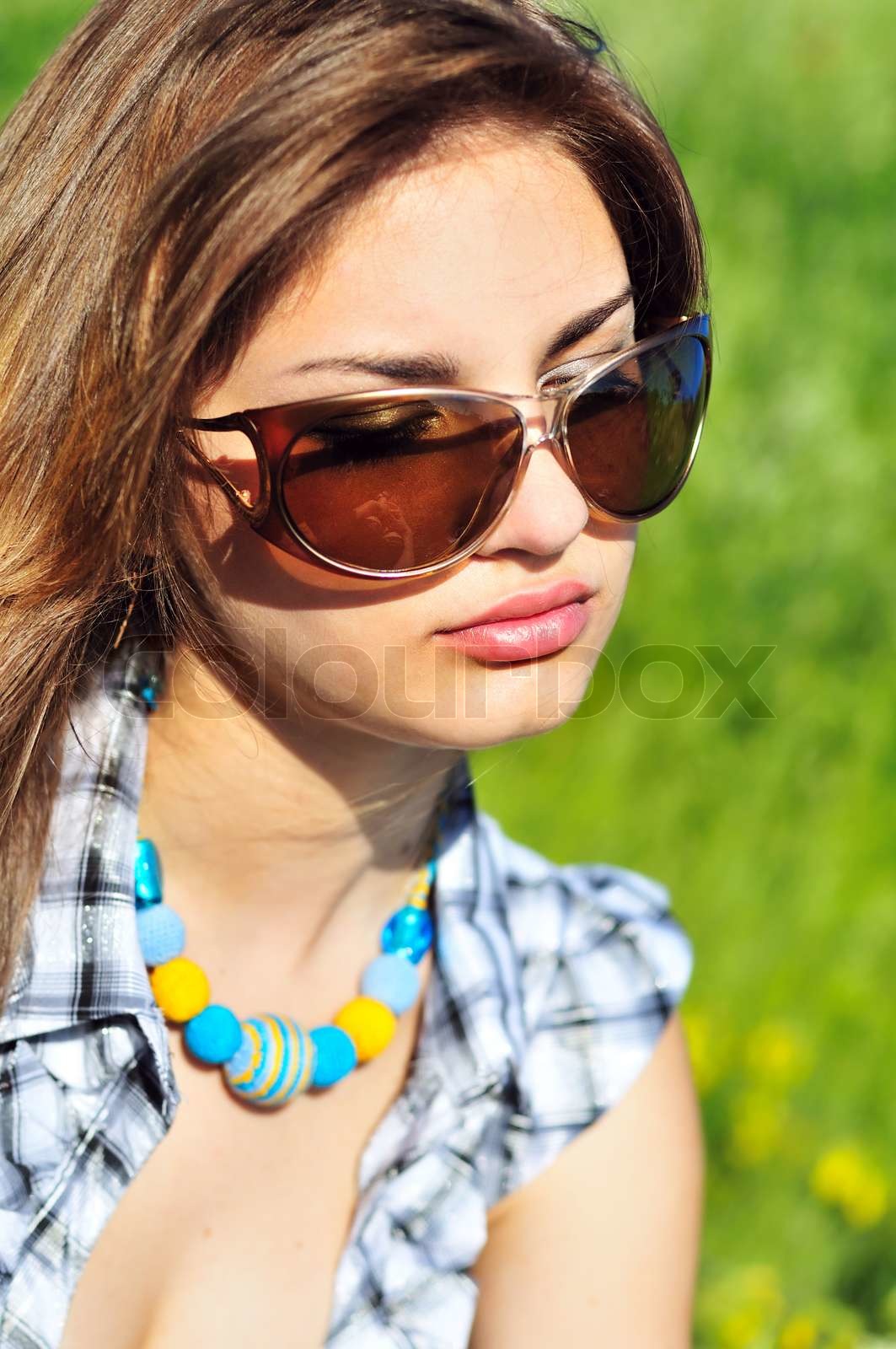 portrait of girl wearing sunglasses | Stock image | Colourbox