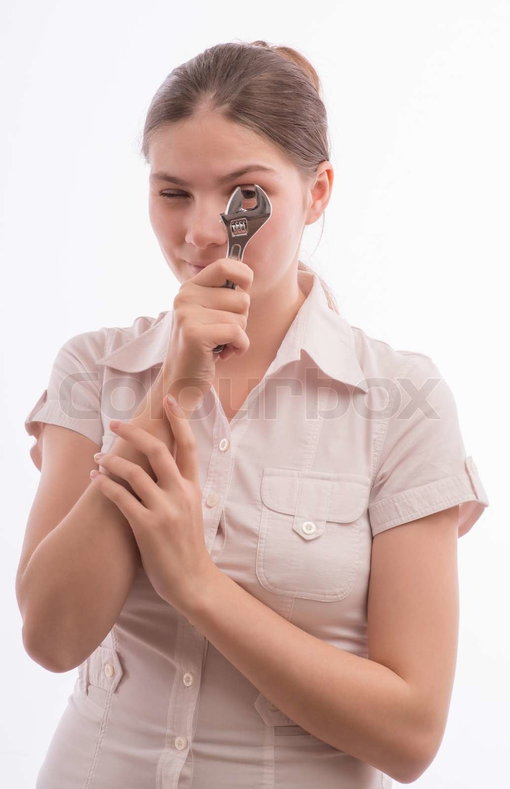 Woman with tools | Stock image | Colourbox