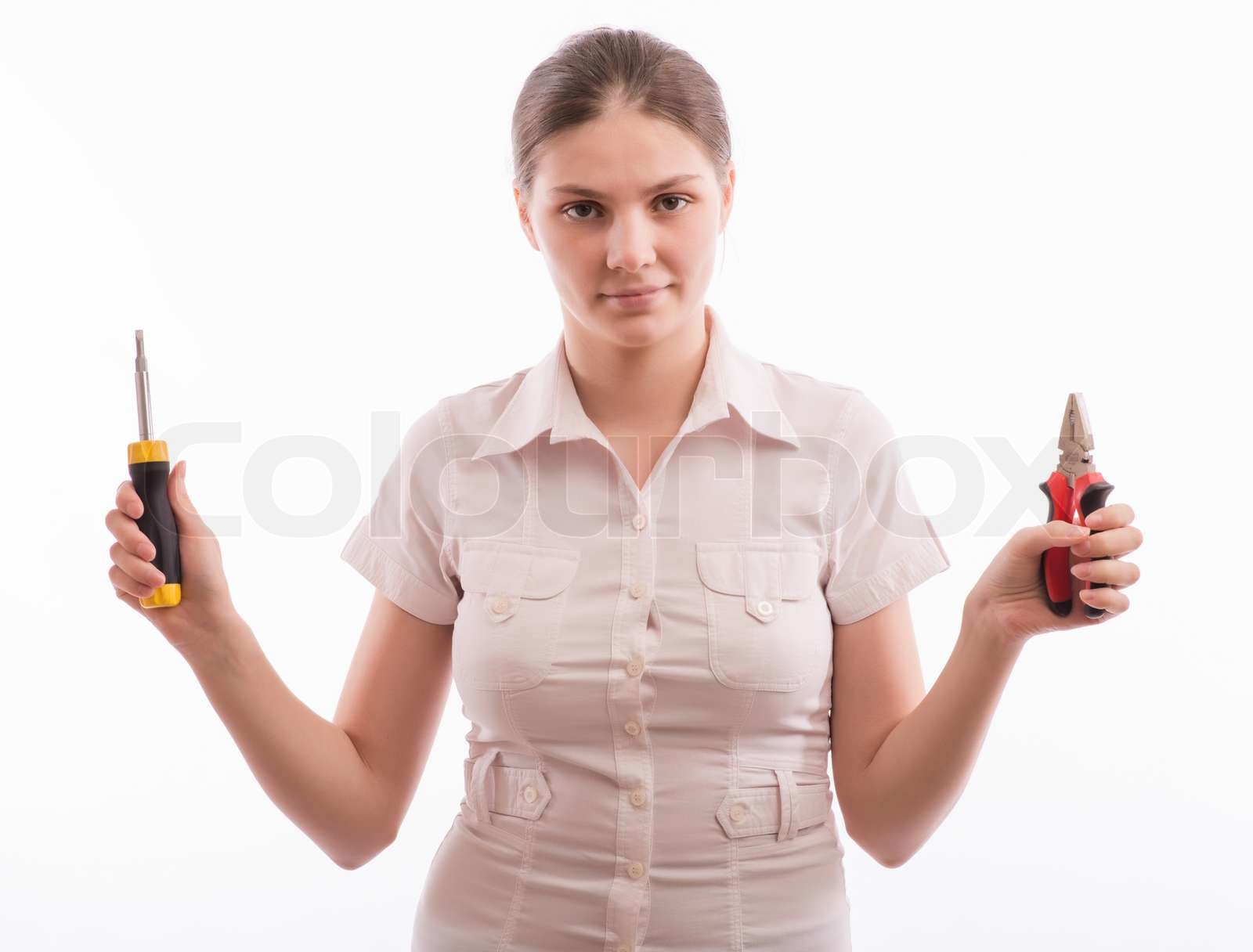 Woman with tools | Stock image | Colourbox