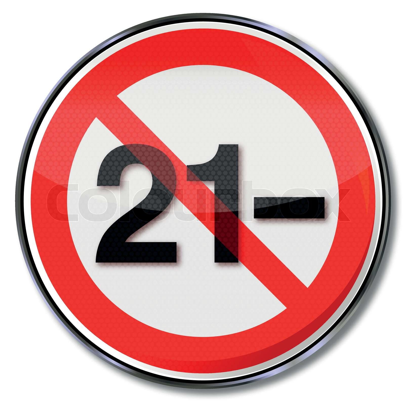 Schild Verbot für unter 21 Jahre | Stock-Vektor | Colourbox