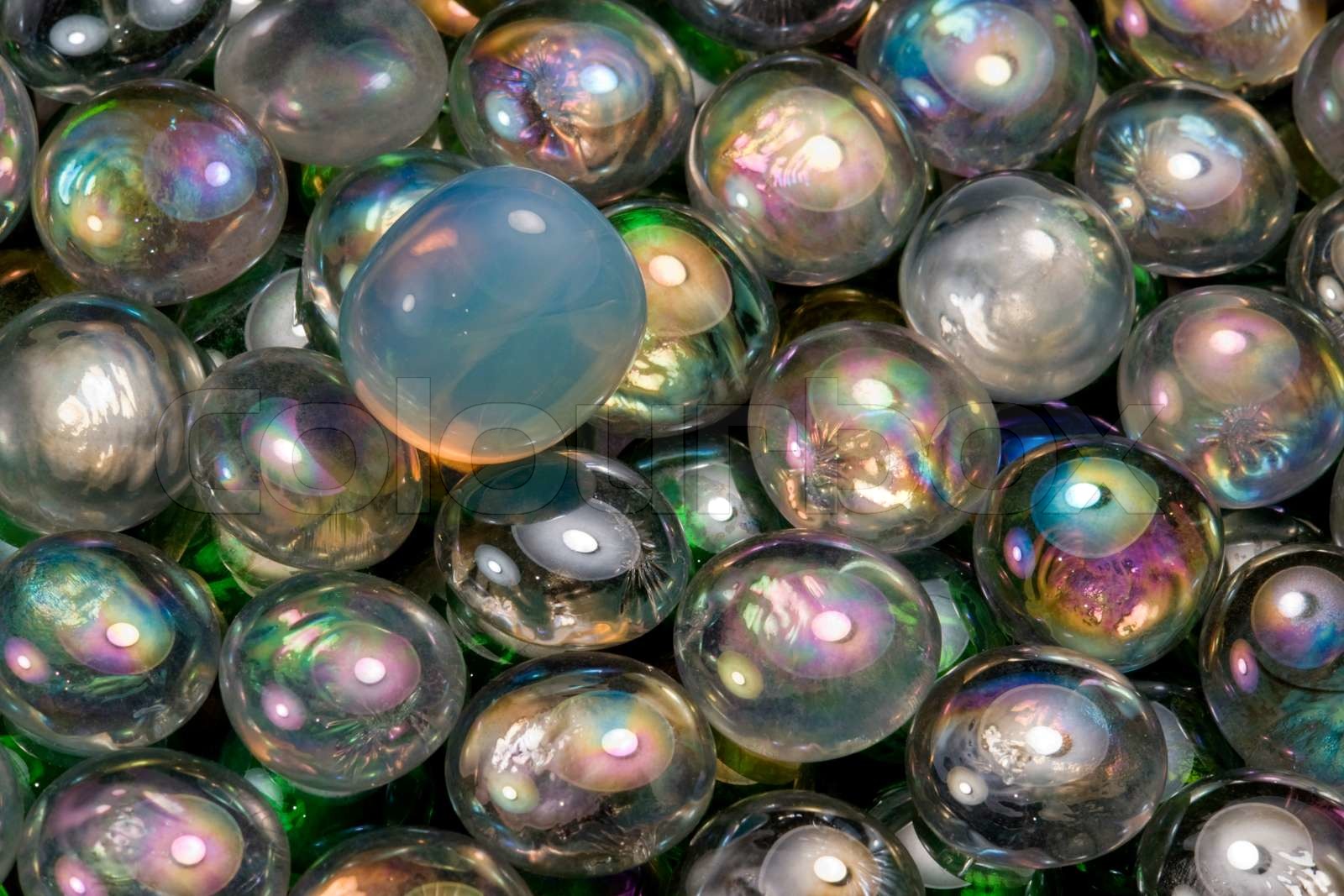 iridescent glass beads | Stock image | Colourbox