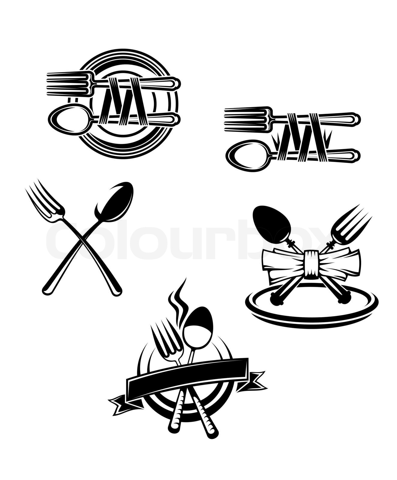 Restaurant Menü Symbole und Verzierungen | Stock Bild | Colourbox