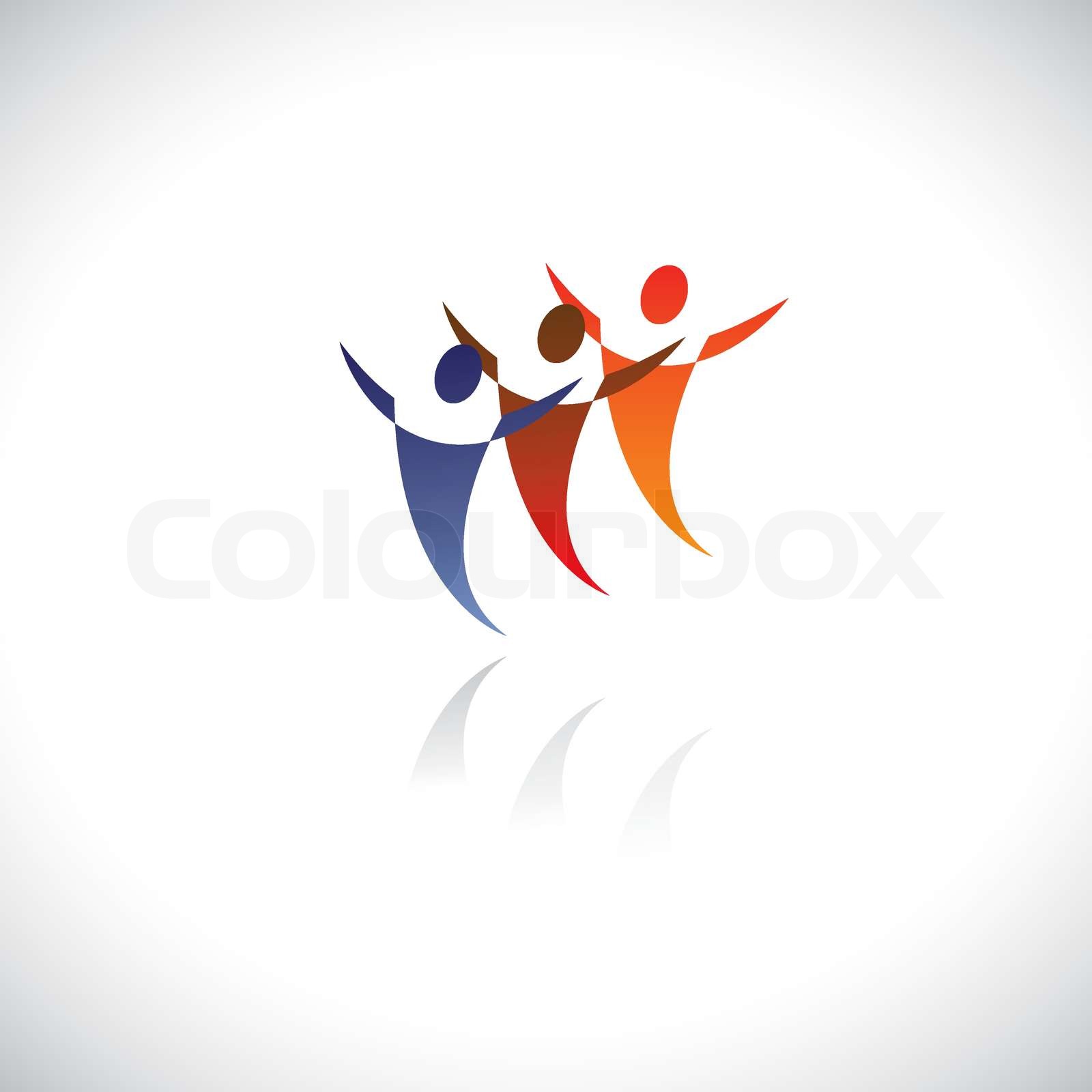 Colorful illustration of icons of people together being free The ...