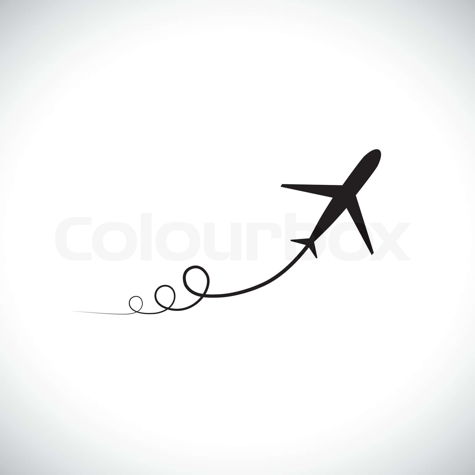 Illustration of airplane icon take off showing its path & speeding up ...