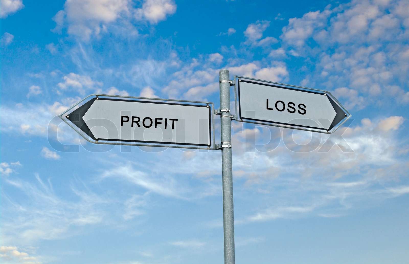 Road sign to profit and loss | Stock image | Colourbox