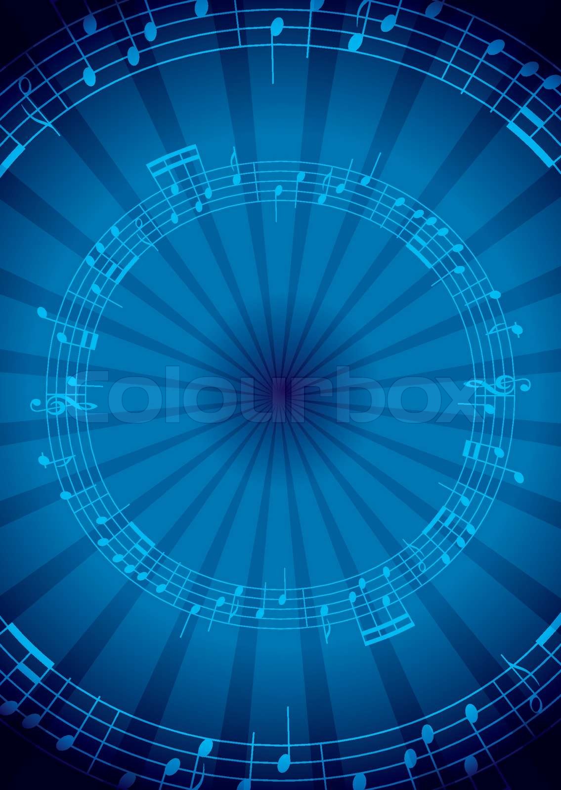 bright blue abstract music background - vector flyer | Stock vector ...
