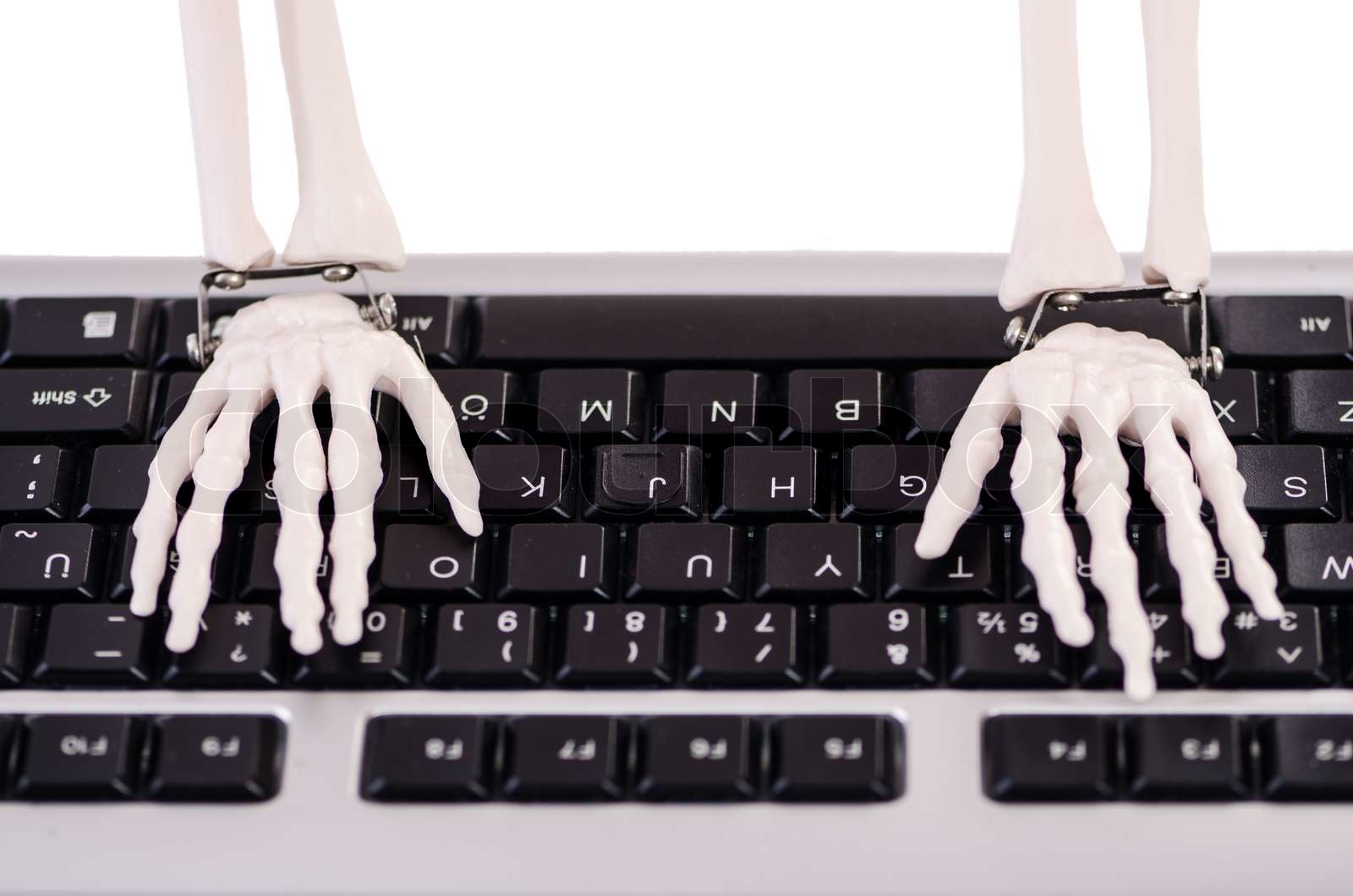 Skeleton working on the keyboard | Stock image | Colourbox