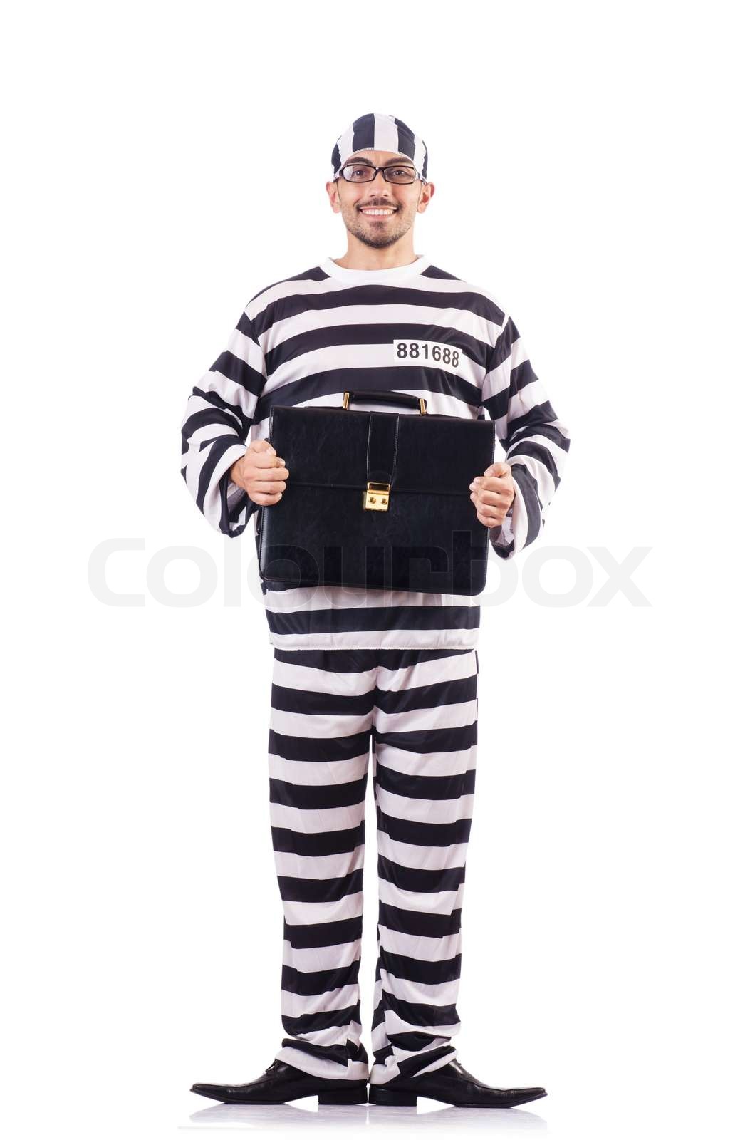 Convict criminal in striped uniform | Stock image | Colourbox