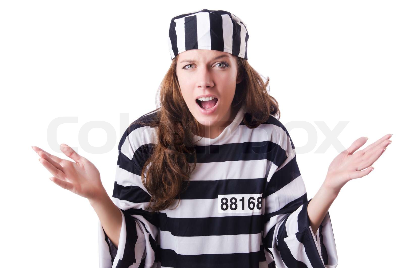 Convict criminal in striped uniform | Stock image | Colourbox