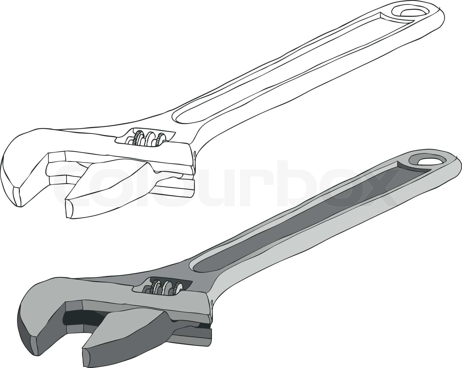 Adjustable spanner | Stock vector | Colourbox
