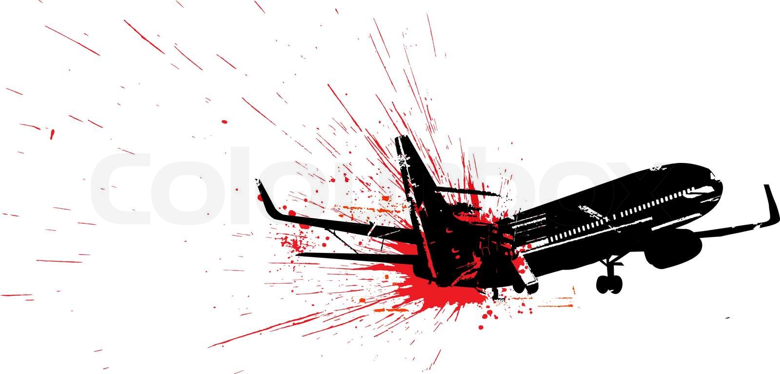 Airplane crash | Stock vector | Colourbox