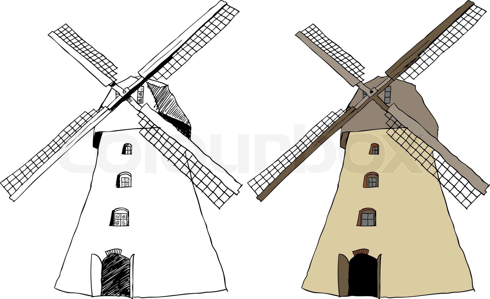 Traditional dutch windmill | Stock vector | Colourbox