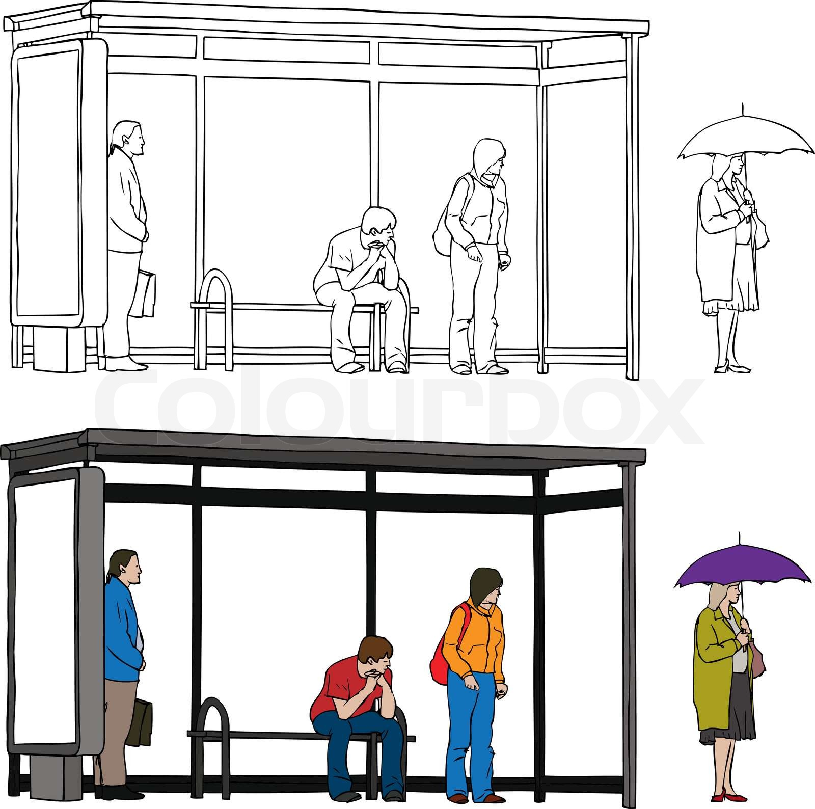 Bus stop | Stock vector | Colourbox