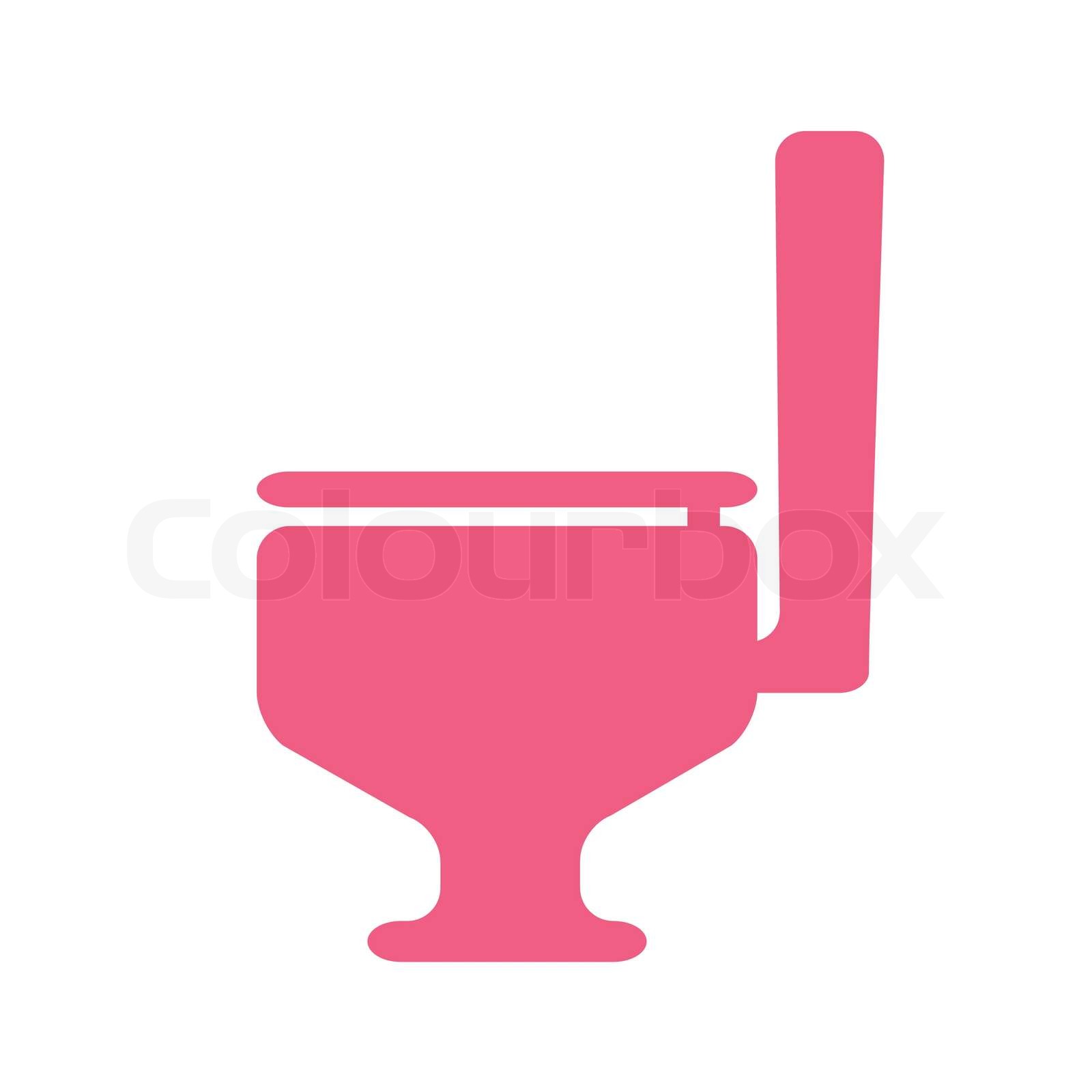 Toilet icon in pink | Stock vector | Colourbox