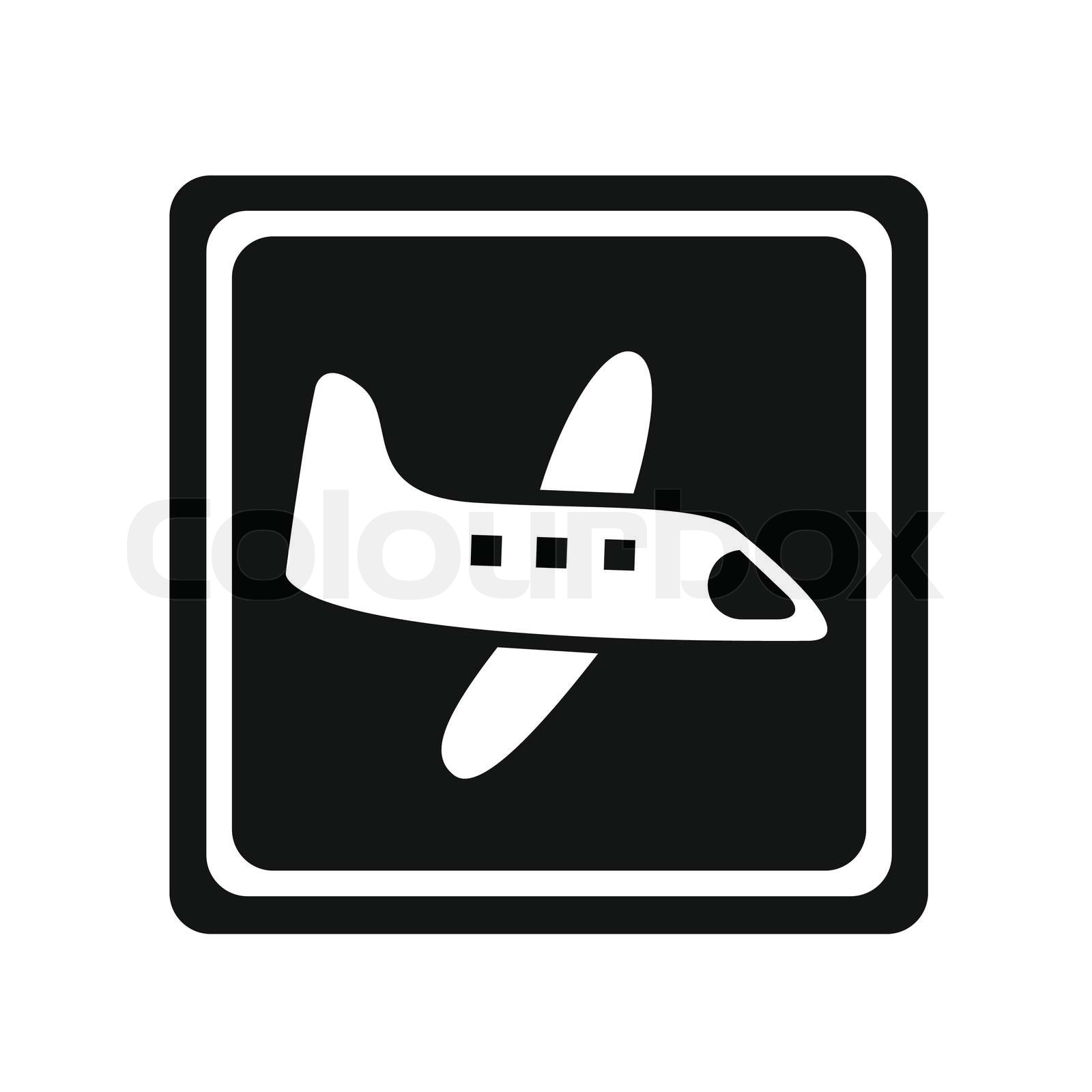 Flyvemaskine ikon på sort skilt | Stock vektor | Colourbox