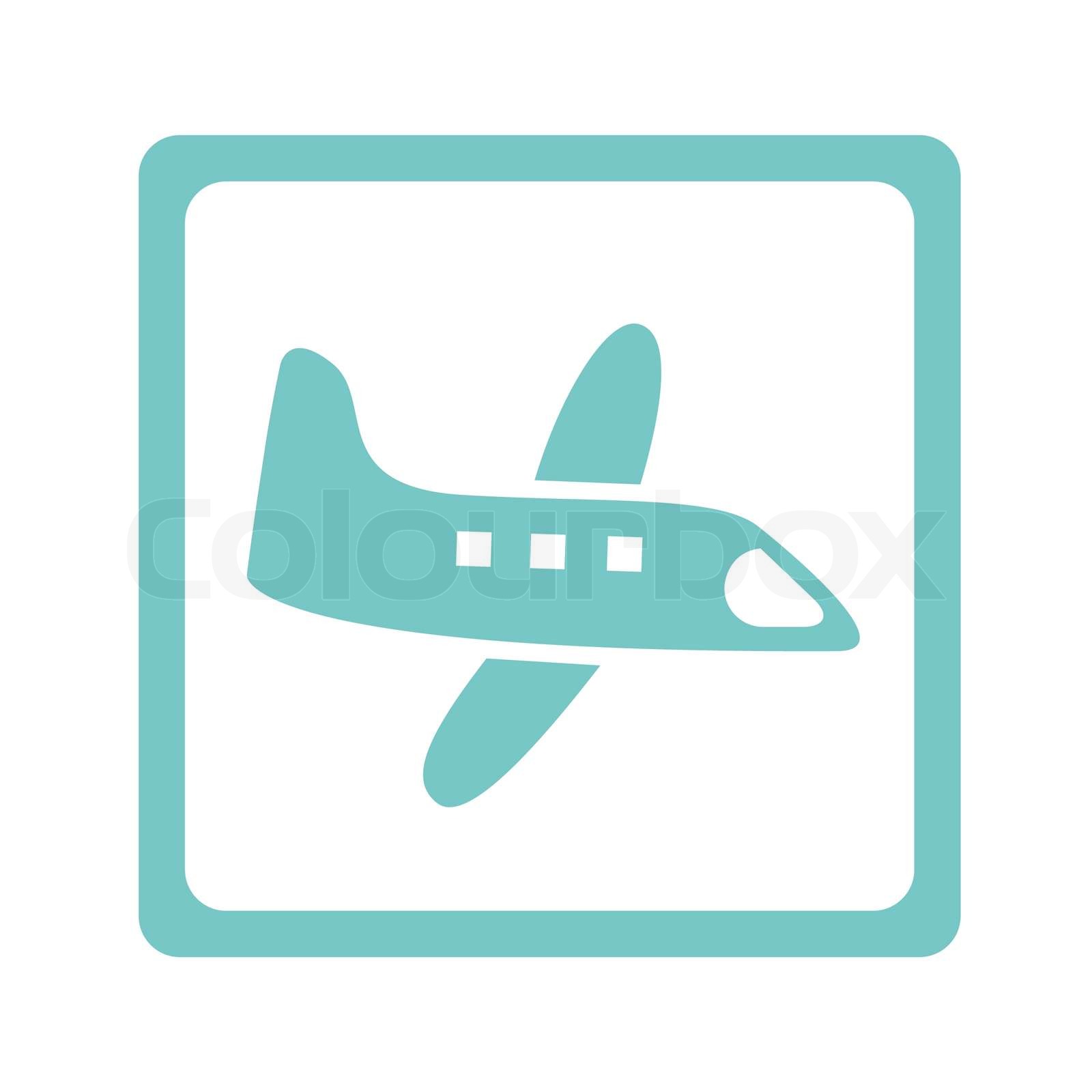 Plane icon in turquoise | Stock vector | Colourbox