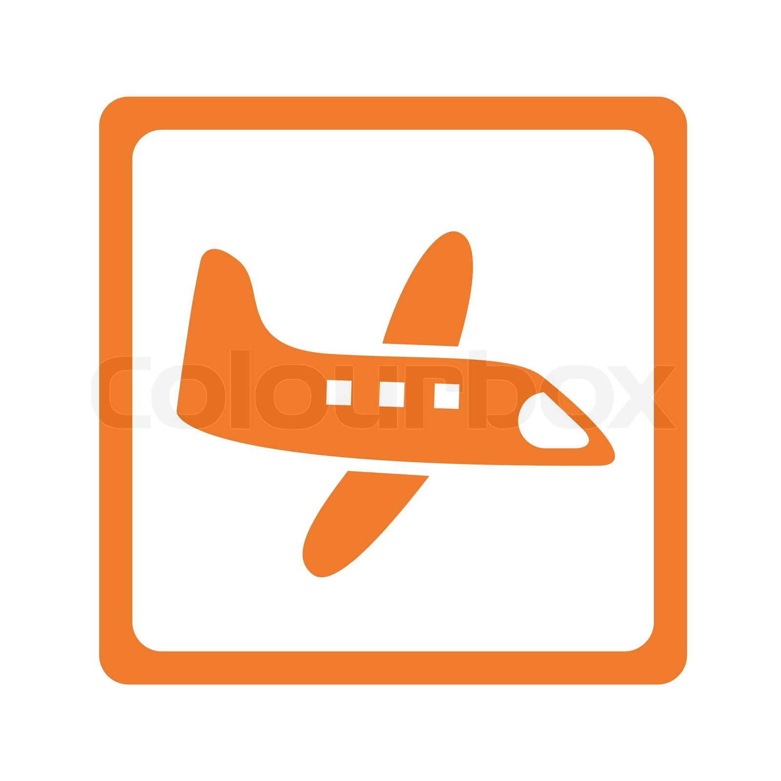 Plane icon in orange | Stock vector | Colourbox