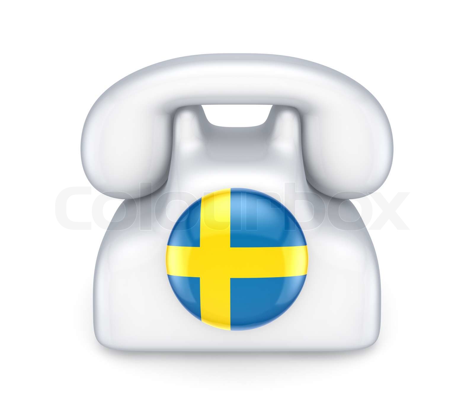 Retro telephone with swedish flag | Stock image | Colourbox