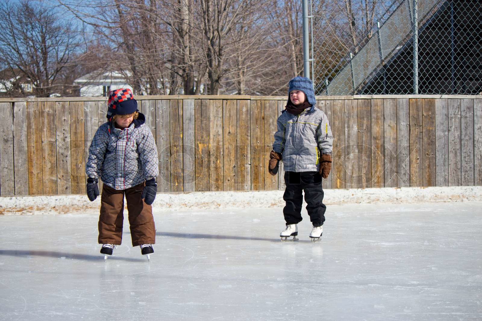 Children at the skating rink | Stock image | Colourbox