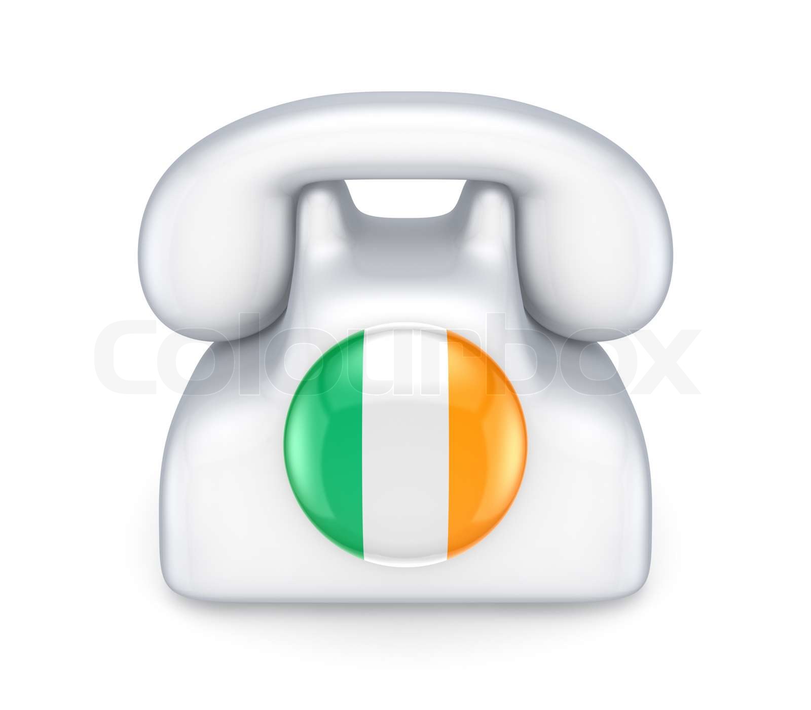 Retro telephone with irish flag | Stock image | Colourbox