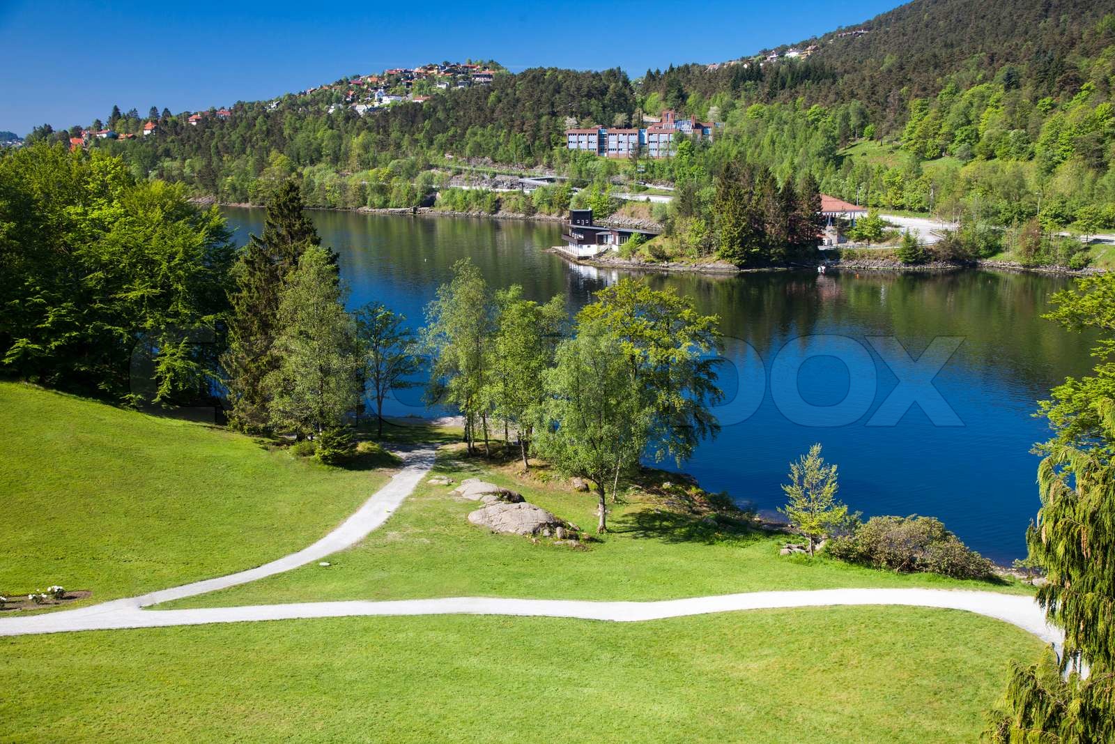 The Park at Gamlehaugen, royal Palace in Bergen Norway | Stock image ...