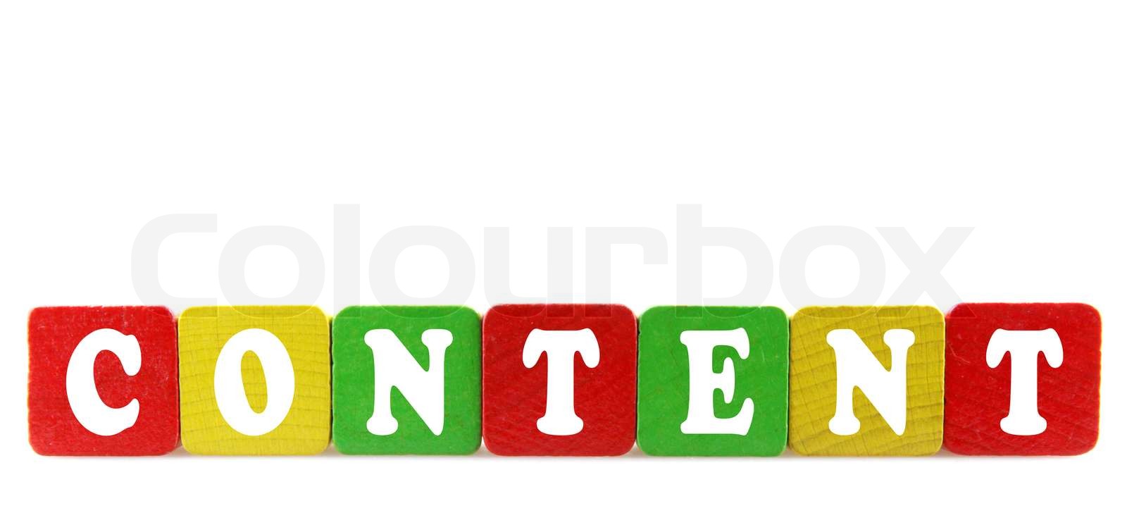 Inhalt - isoliert Text in Holzbauklötzen | Stock Bild | Colourbox