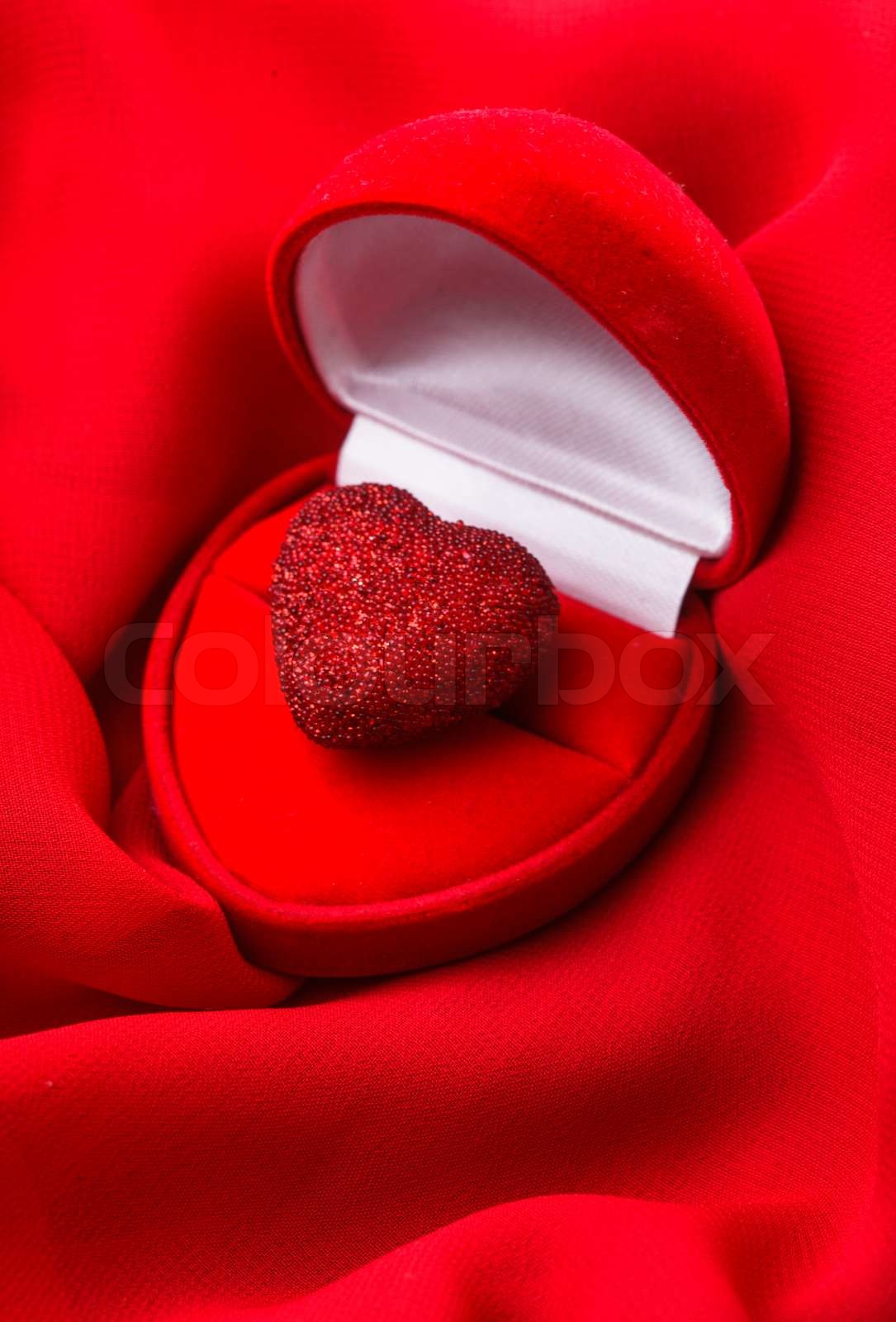 Red heart in box | Stock image | Colourbox