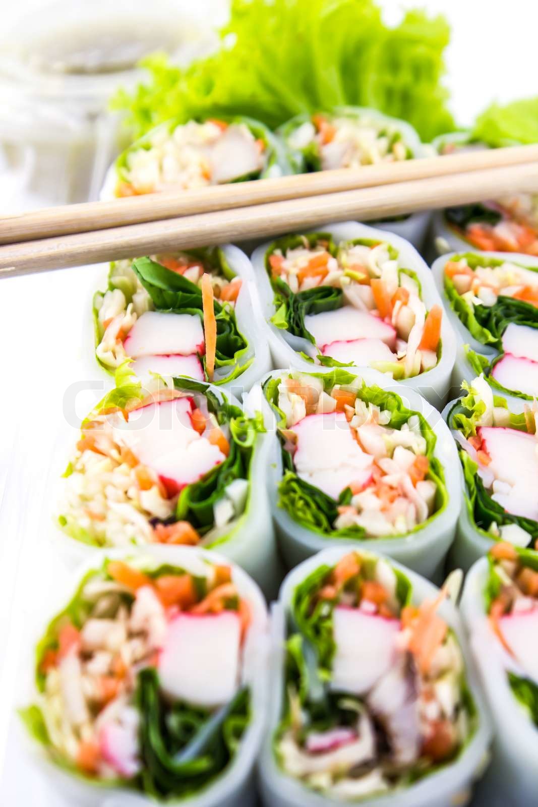 Fresh thai vegetable rolls | Stock image | Colourbox
