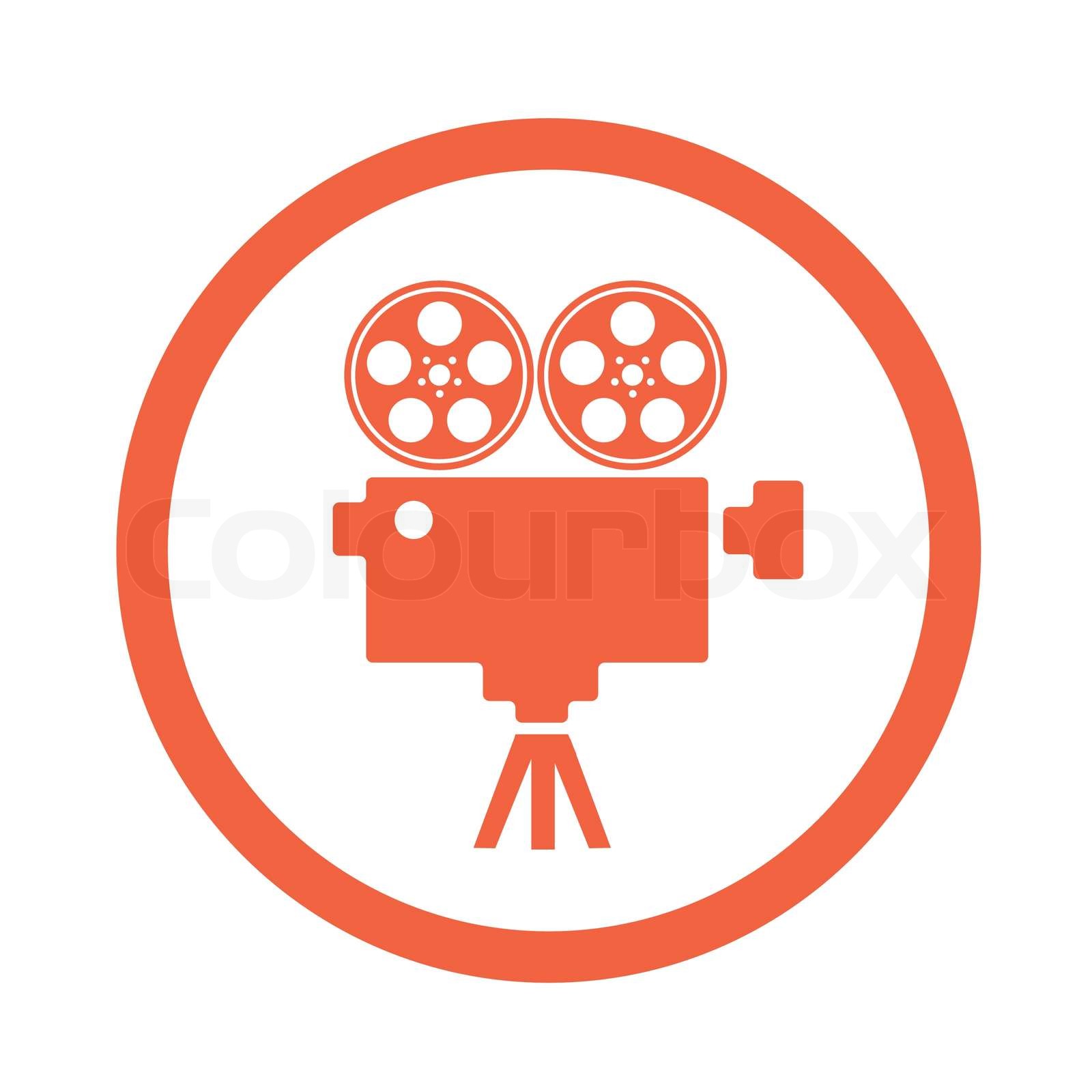 Cinema pictogram icon in orange | Stock vector | Colourbox